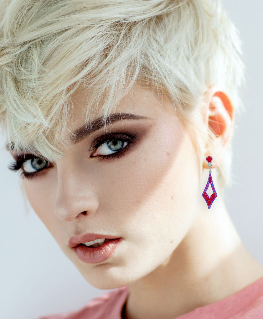 ANA Mini Crystal Drop Earrings in Heather by Stefanie Somers - Stefanie ...