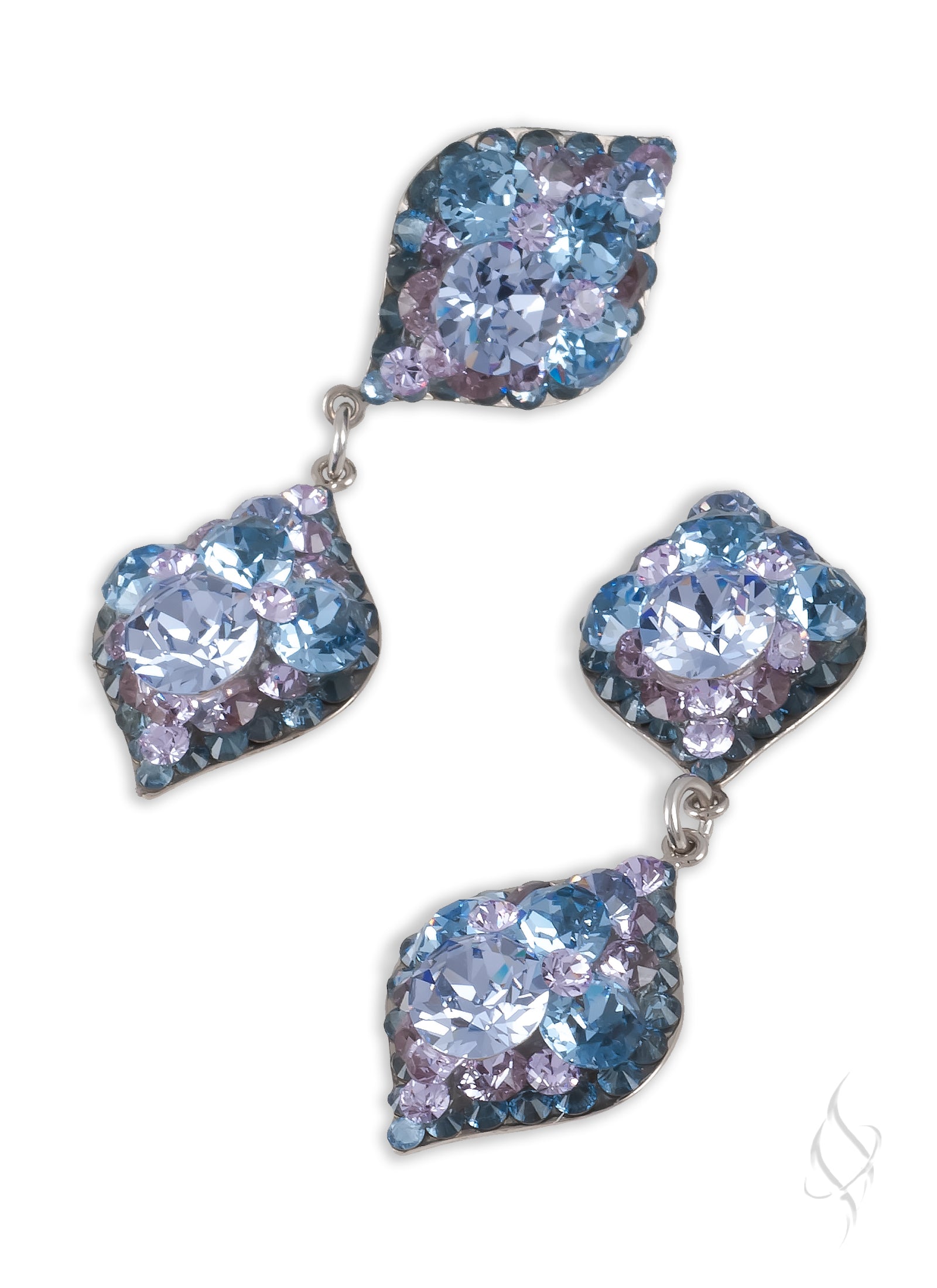 ASH Crystal Drop Earrings in Periwinkle by Stefanie Somers - Stefanie Somers Inc.