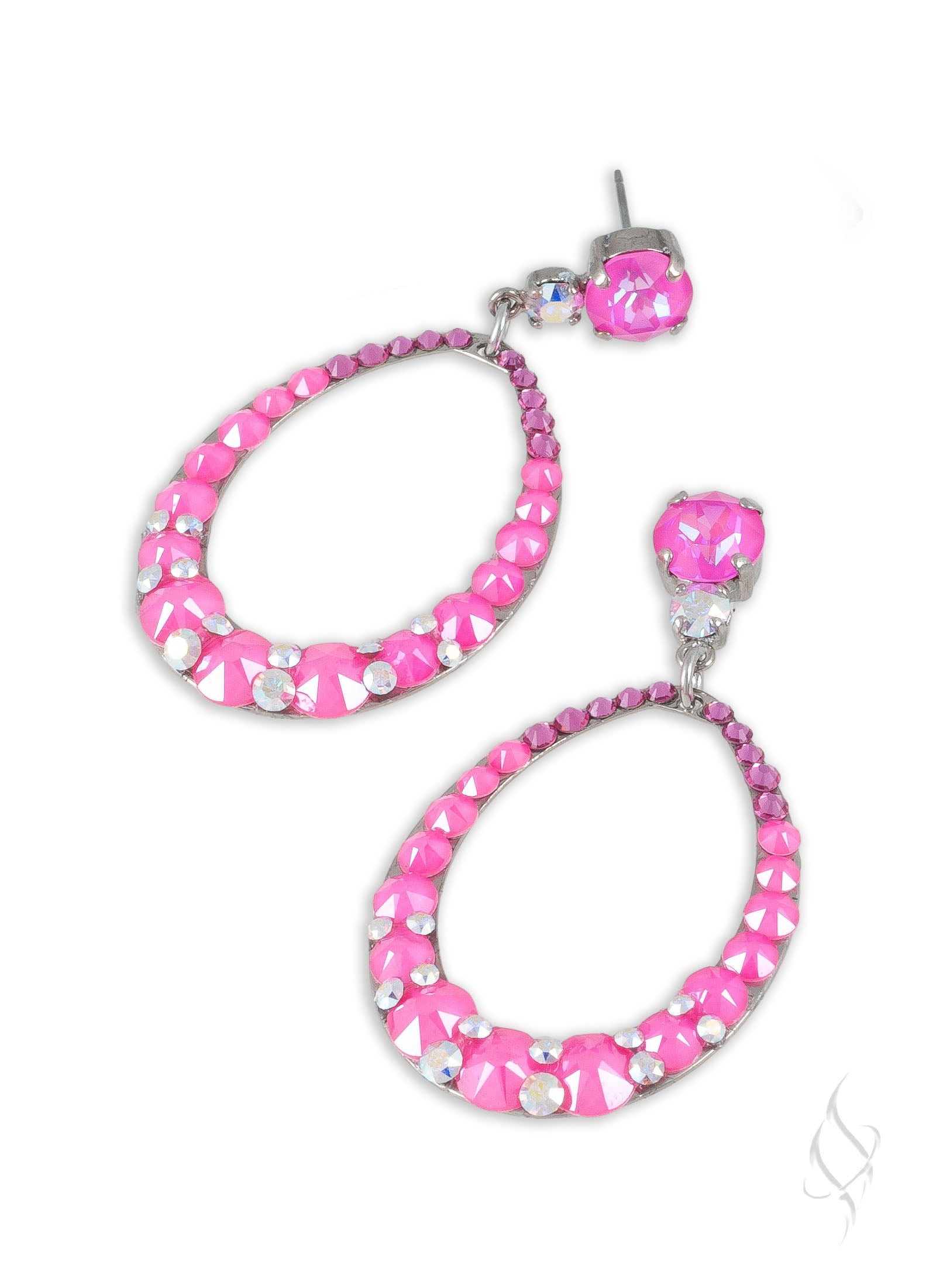 CANDACE Crystal Hoop Earrings in Cerise by Stefanie Somers - Stefanie ...