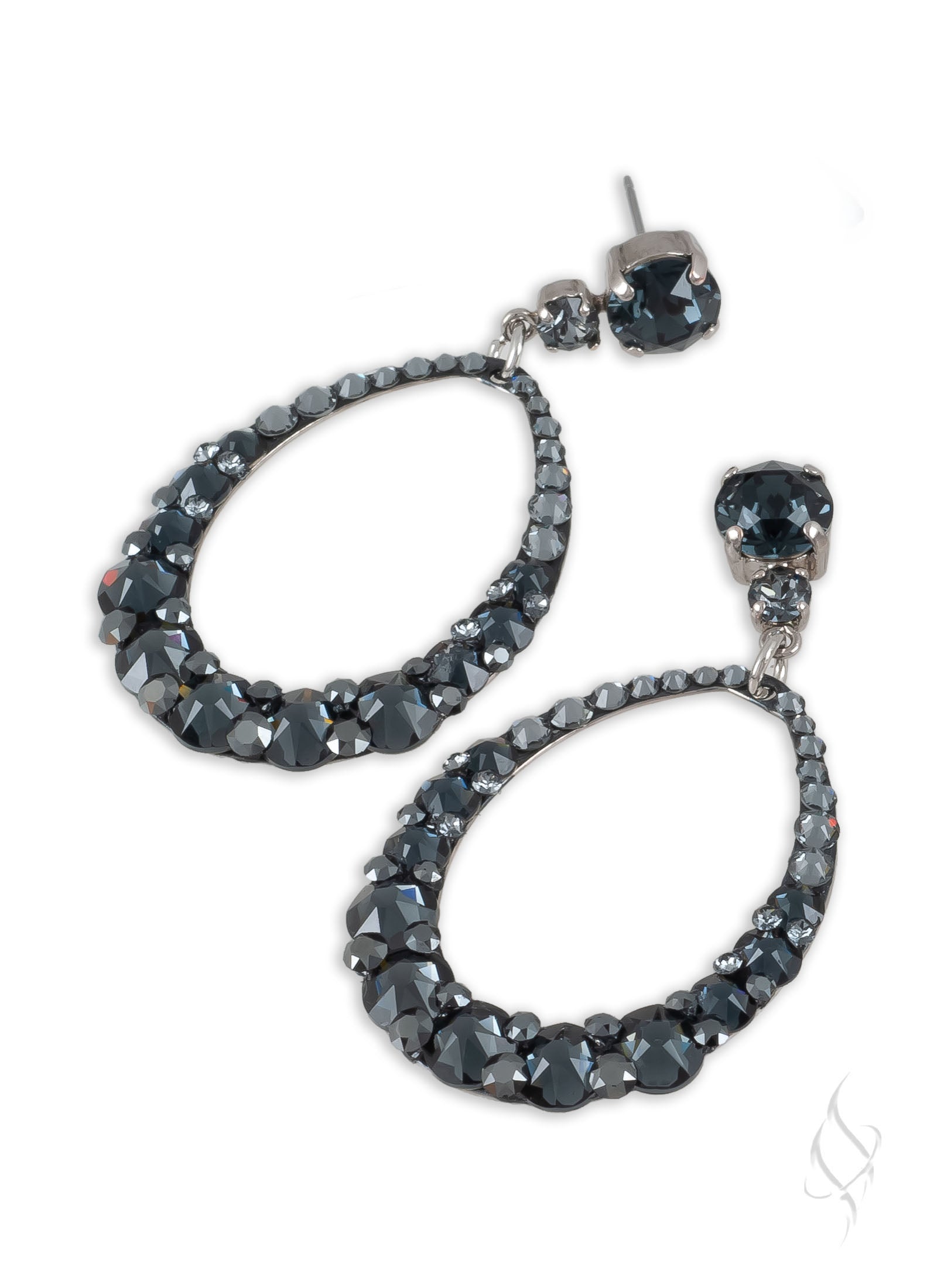 CANDACE Crystal Hoop Earrings in Ink by Stefanie Somers - Ink ...