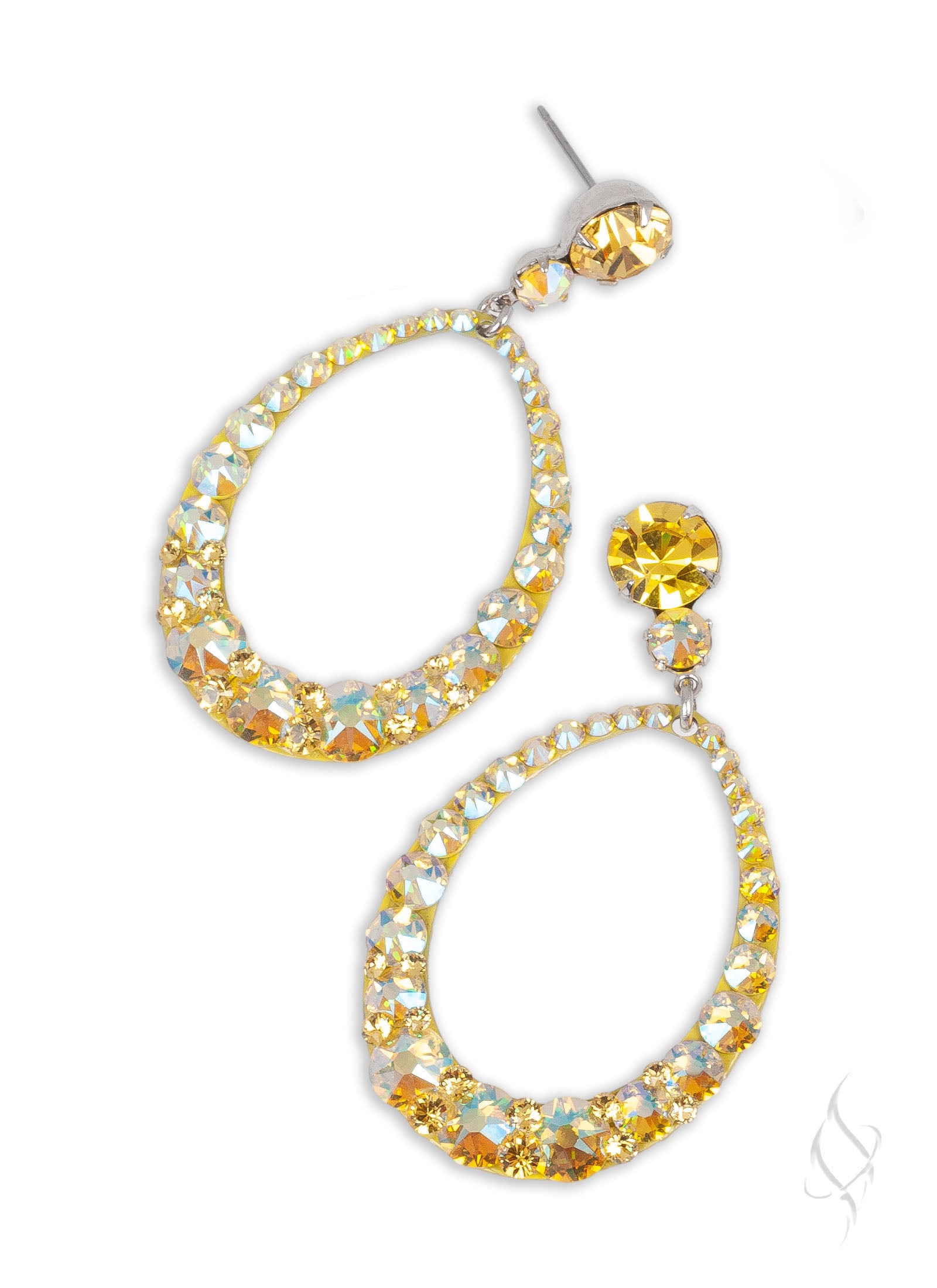 CANDACE Crystal Hoop Earrings in Lemon Shimmer by Stefanie Somers ...