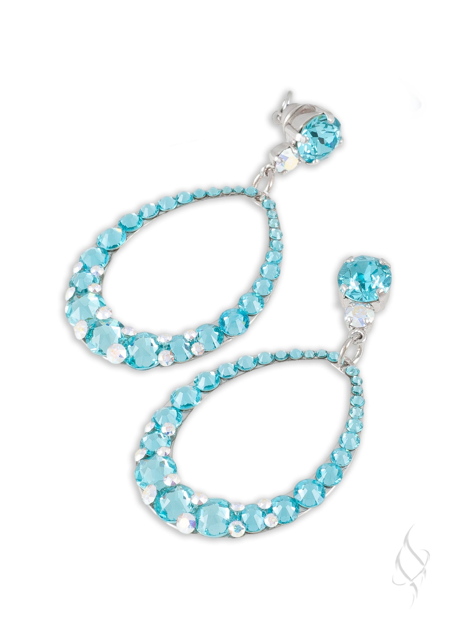 CANDACE Crystal Hoop Earrings in Turquoise by Stefanie Somers ...
