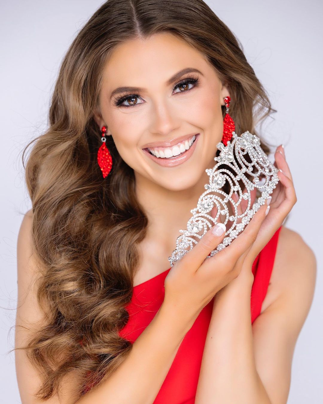 NORMA Crystal Drop Earrings in Cerise by Stefanie Somers - Stefanie ...