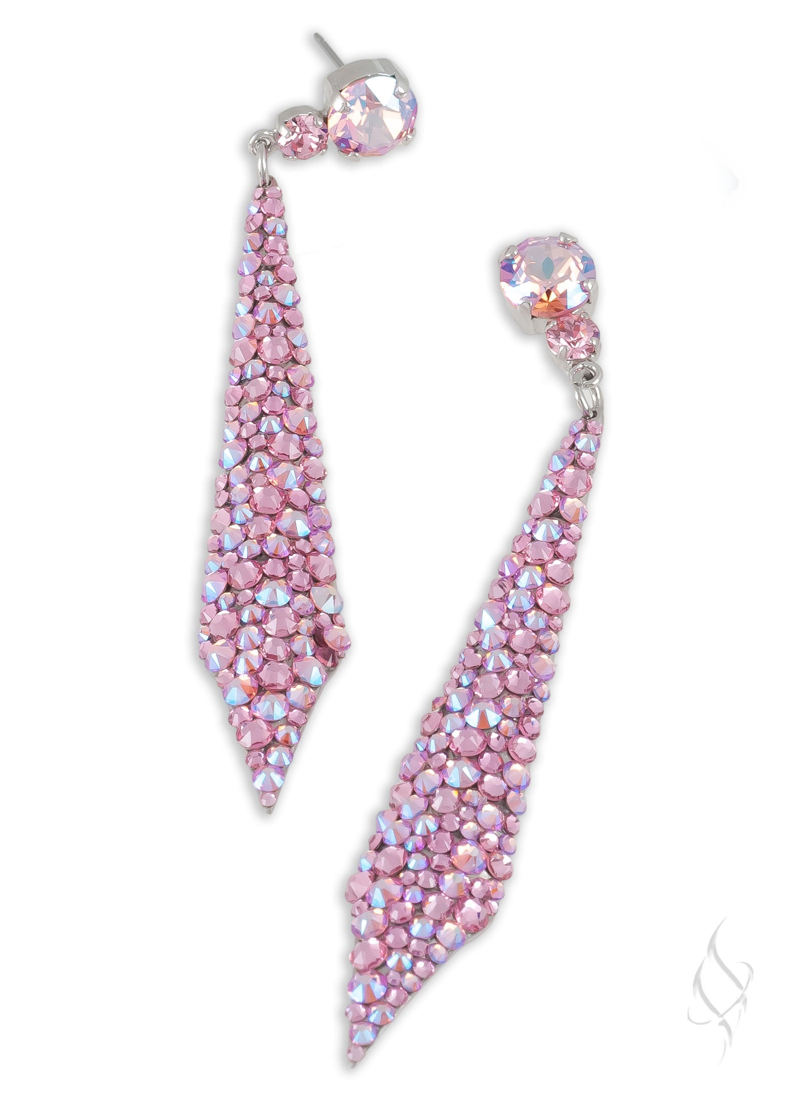 VALERIE Crystal Earrings in Pink Shimmer by Stefanie Somers - Stefanie ...