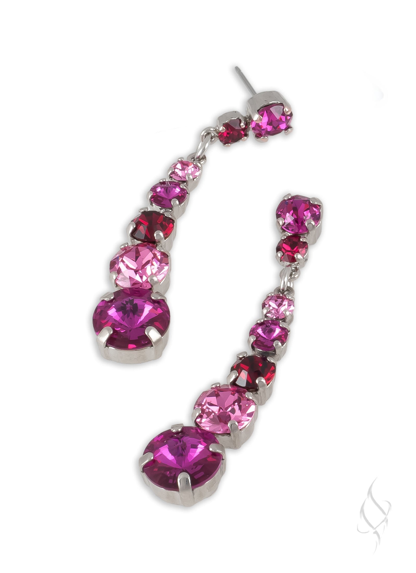 ADRIENNE Demi Crystal Drop Earrings in Cranberry by Stefanie Somers ...