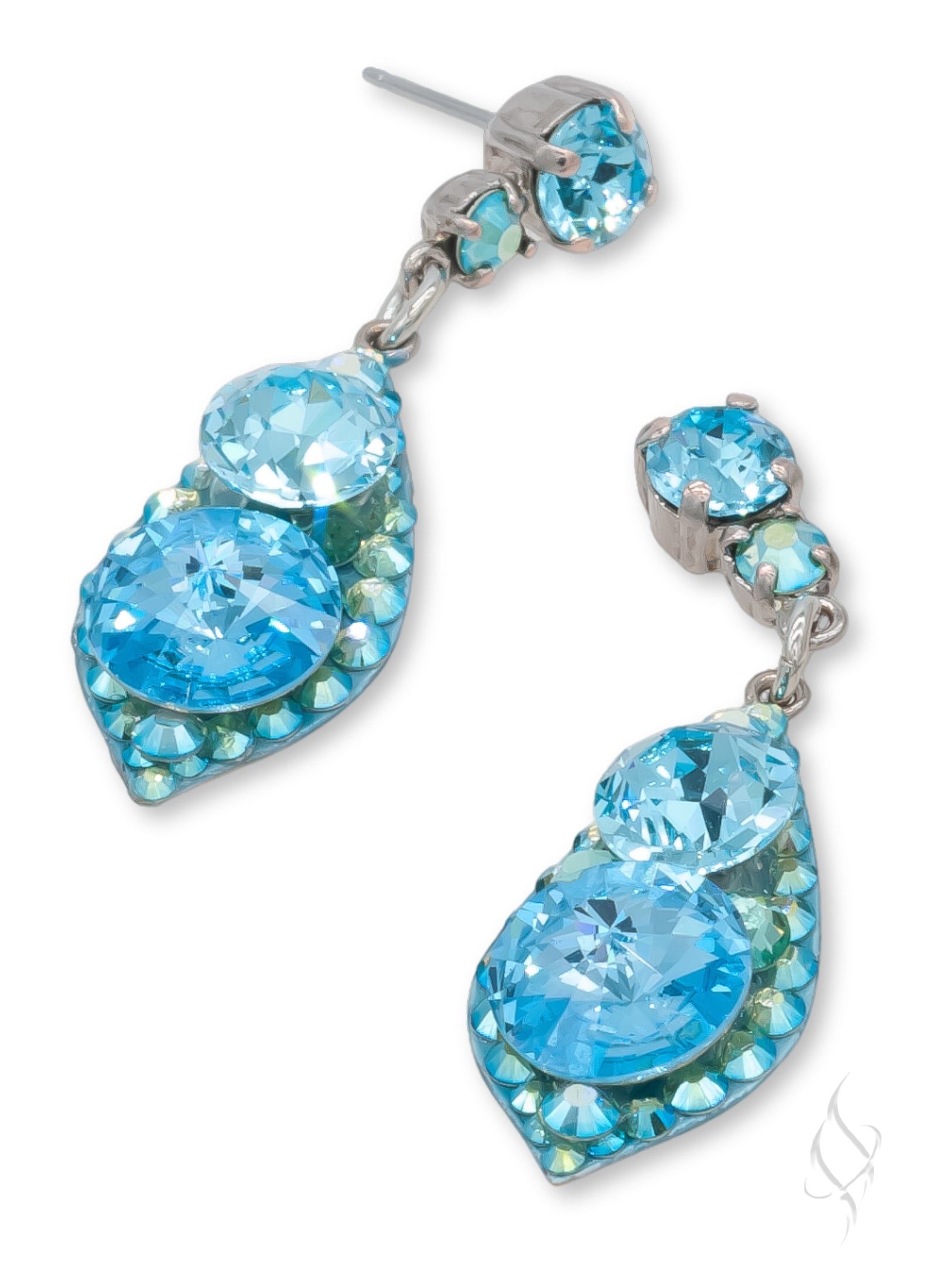 ALI CLAIRE Crystal Drop Earrings in Sea by Stefanie Somers - Stefanie ...
