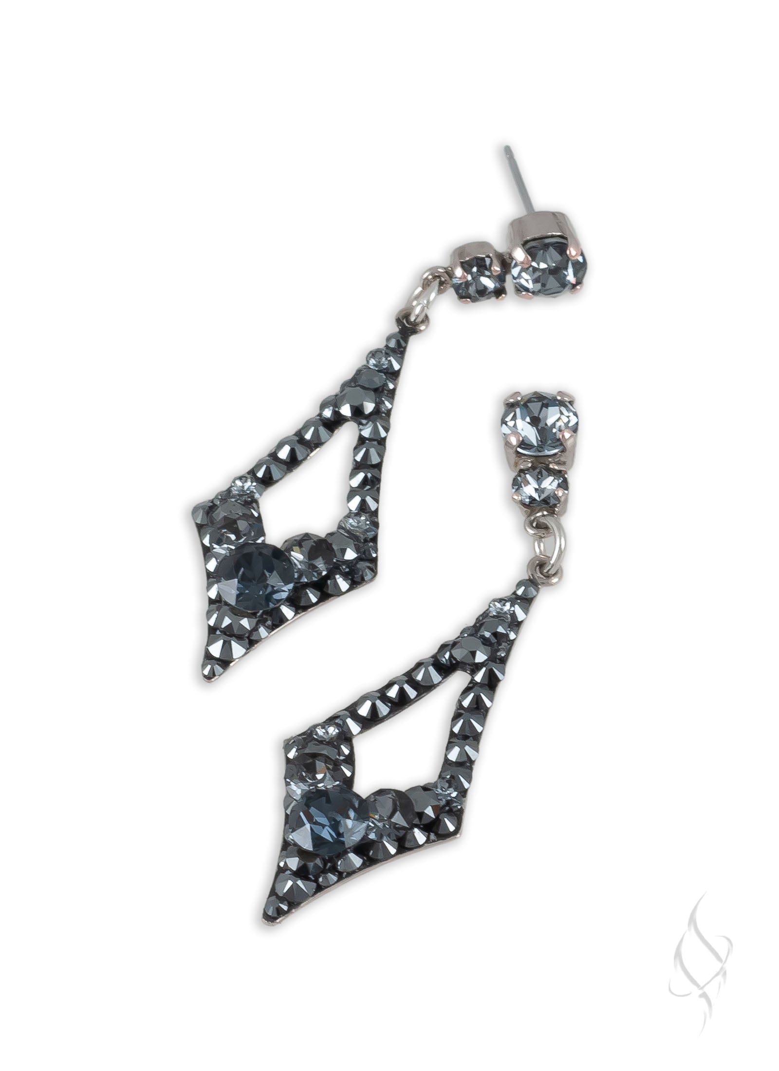 ANA Mini Crystal Drop Earrings in Ink by Stefanie Somers - Stefanie ...