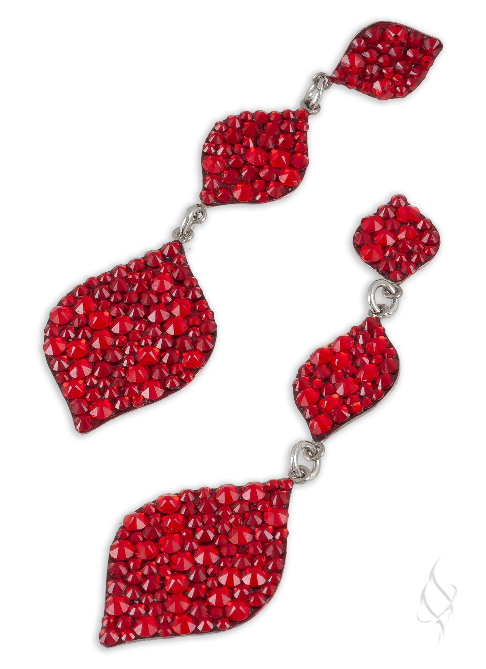EMILY Crystal Drop Earrings in Red by Stefanie Somers - Stefanie Somers ...