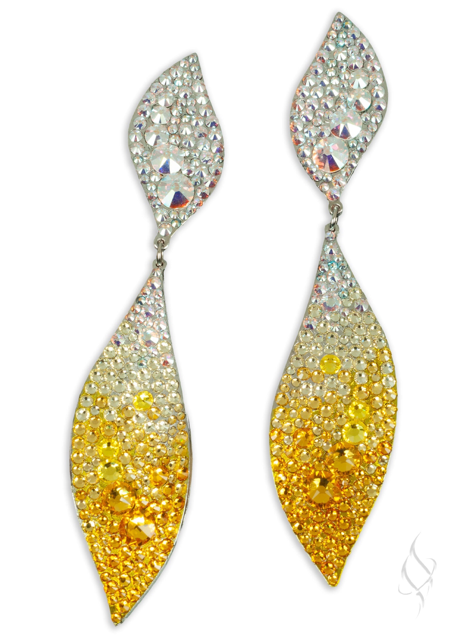 FALLON Crystal Drop Earrings in Lemon Ombre from Stefanie Somers ...