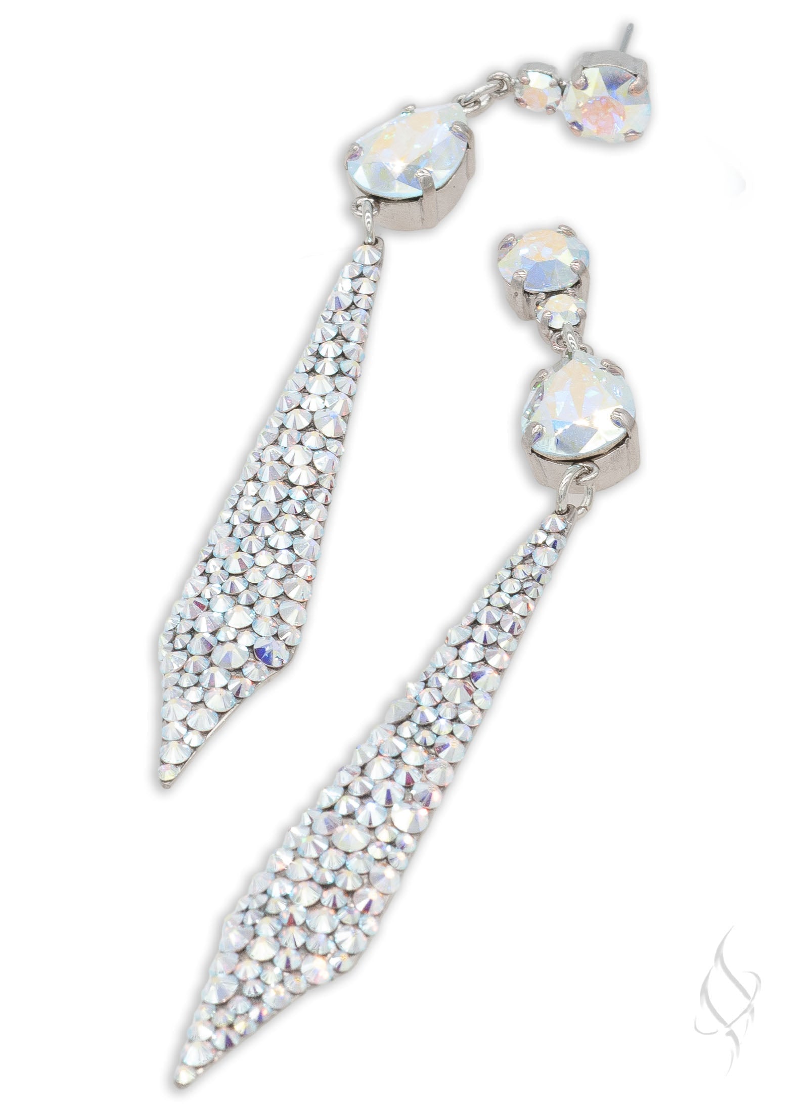 IZZY Crystal Drop Earrings in Crystal AB from Stefanie Somers - Stefanie Somers Inc.
