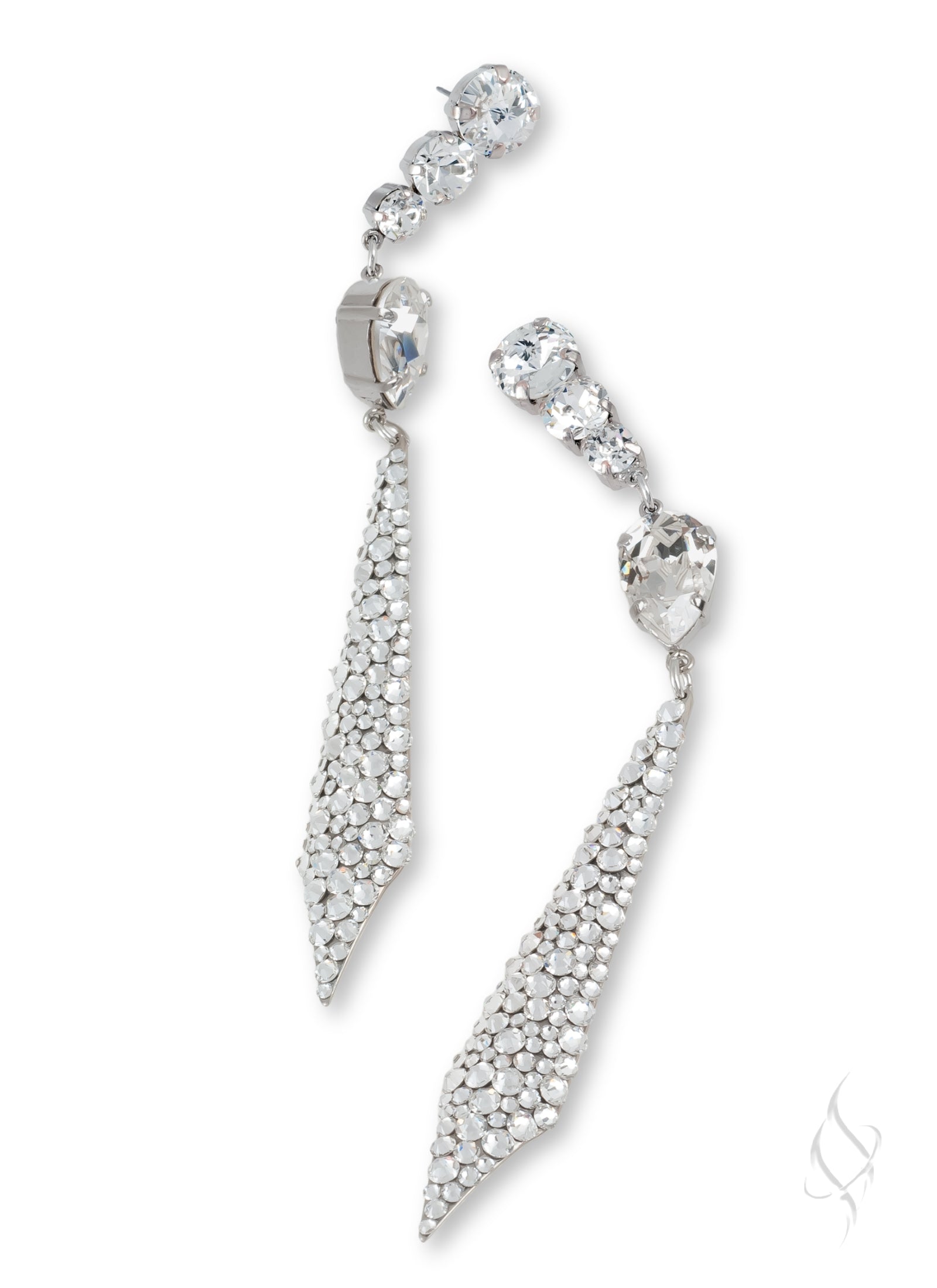 IZZY Crystal Drop Earrings in Crystal from Stefanie Somers - Stefanie Somers Collection