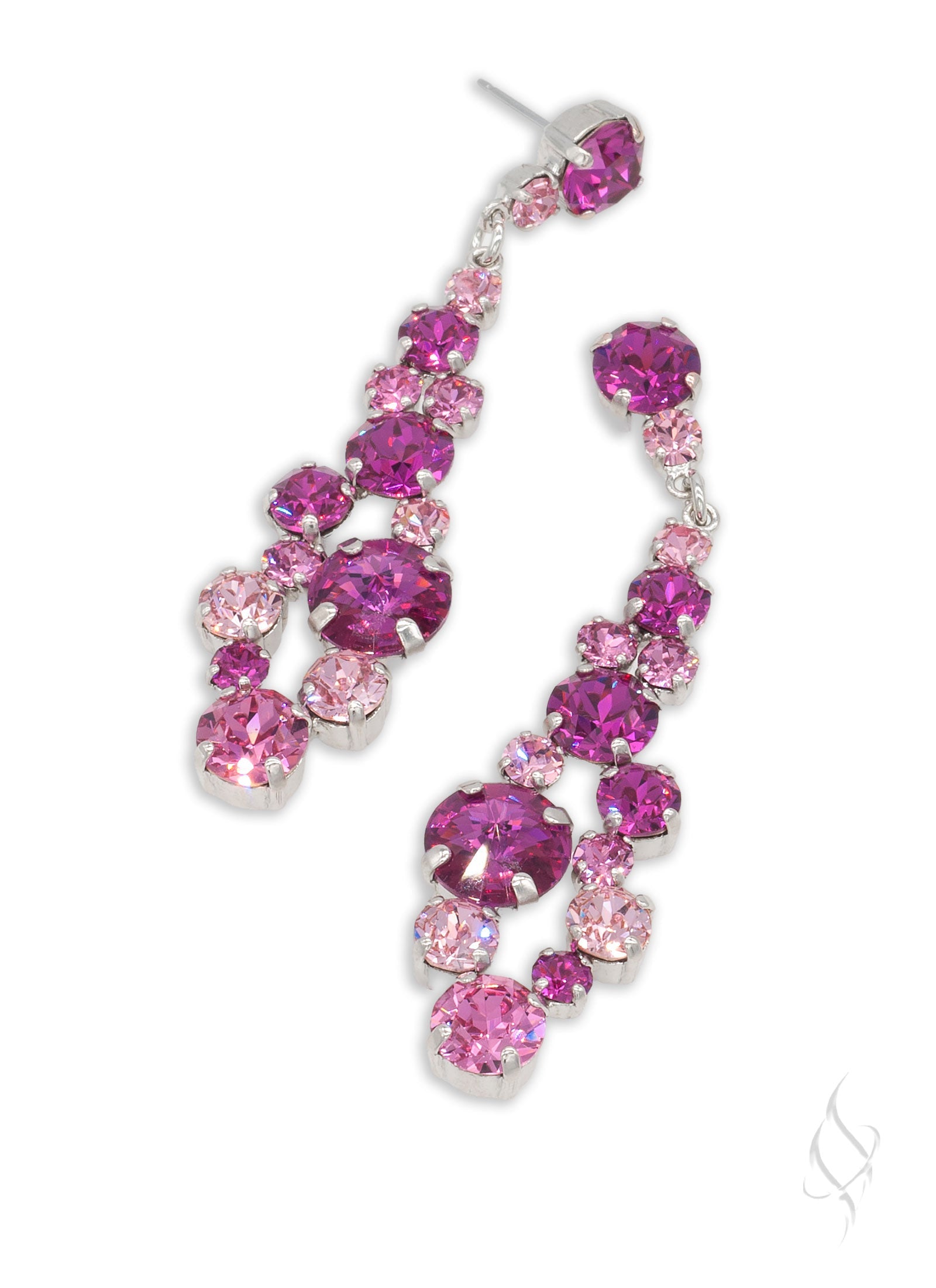 MARISA Demi Crystal Drop Earrings in Cranberry by Stefanie Somers ...