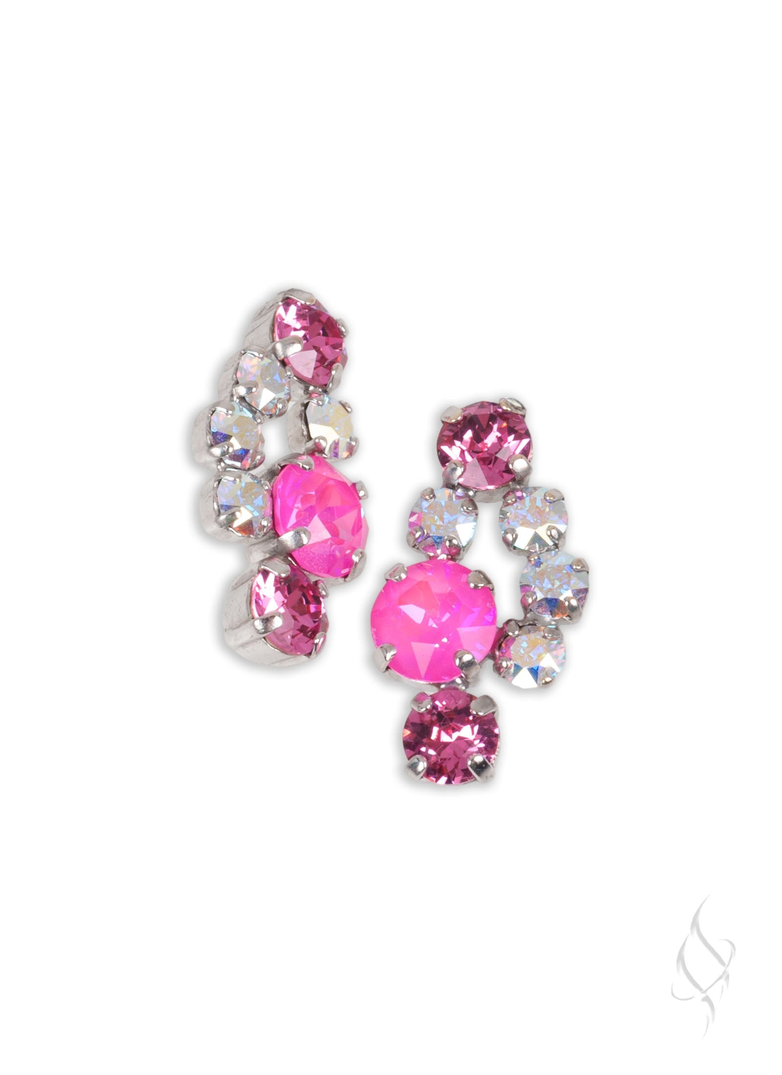 MARISA Crystal Small Stud Earrings in Cerise by Stefanie Somers ...