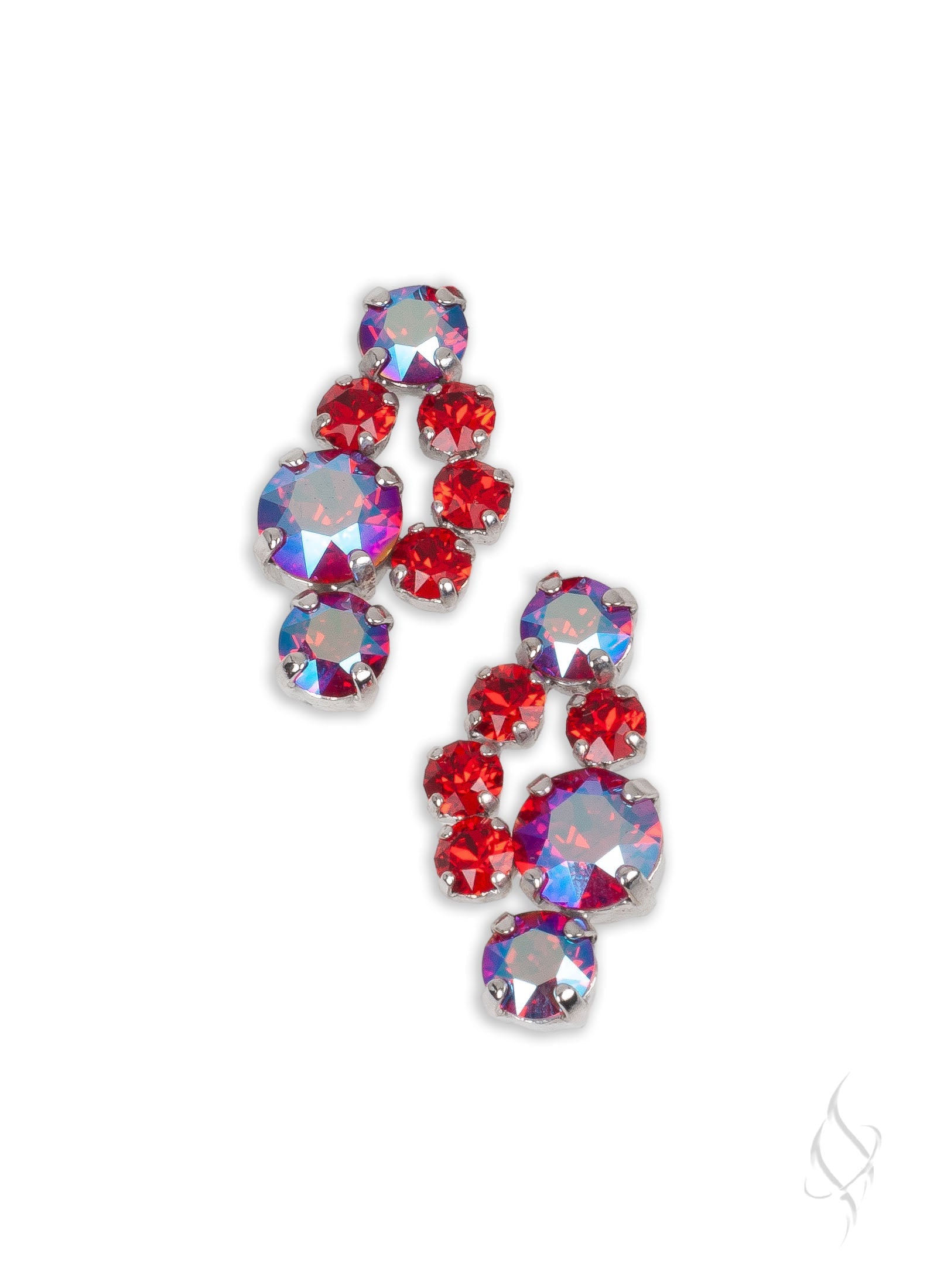 MARISA Crystal Small Stud Earrings in Red Shimmer by Stefanie Somers ...