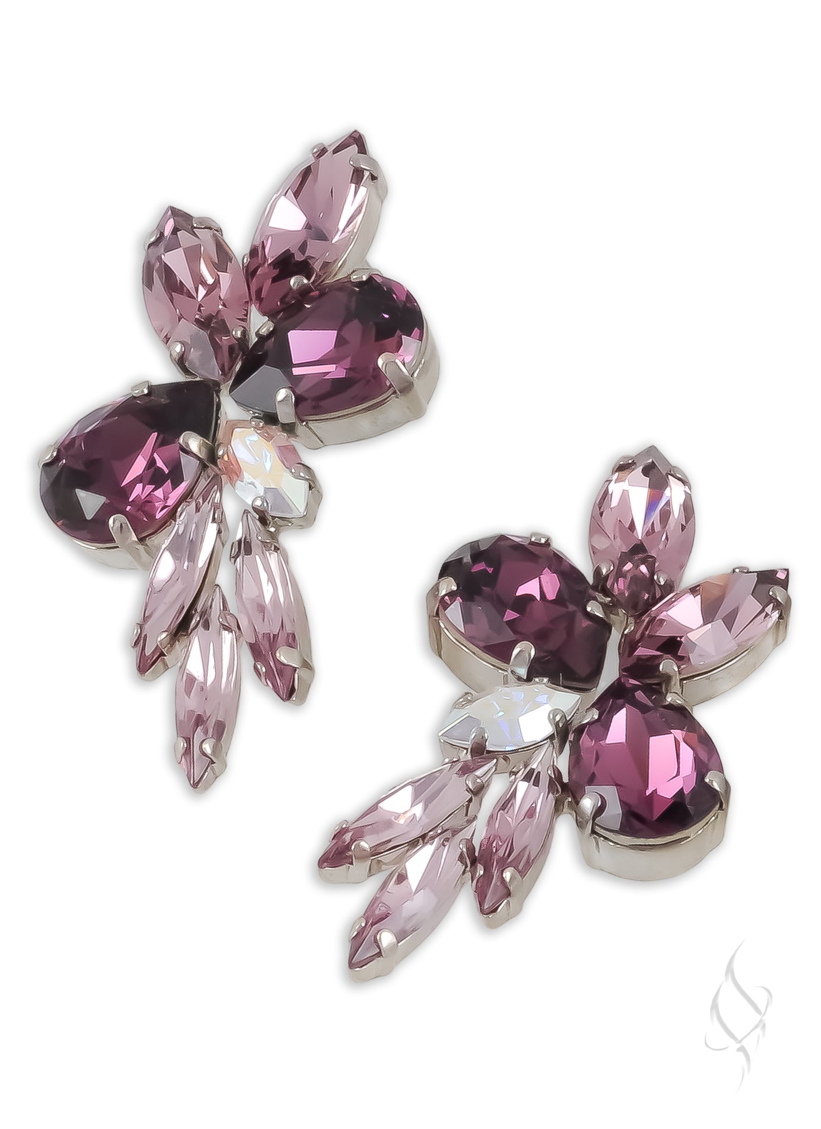 MAYA Crystal Earrings in Plum by Stefanie Somers - Stefanie Somers Inc.