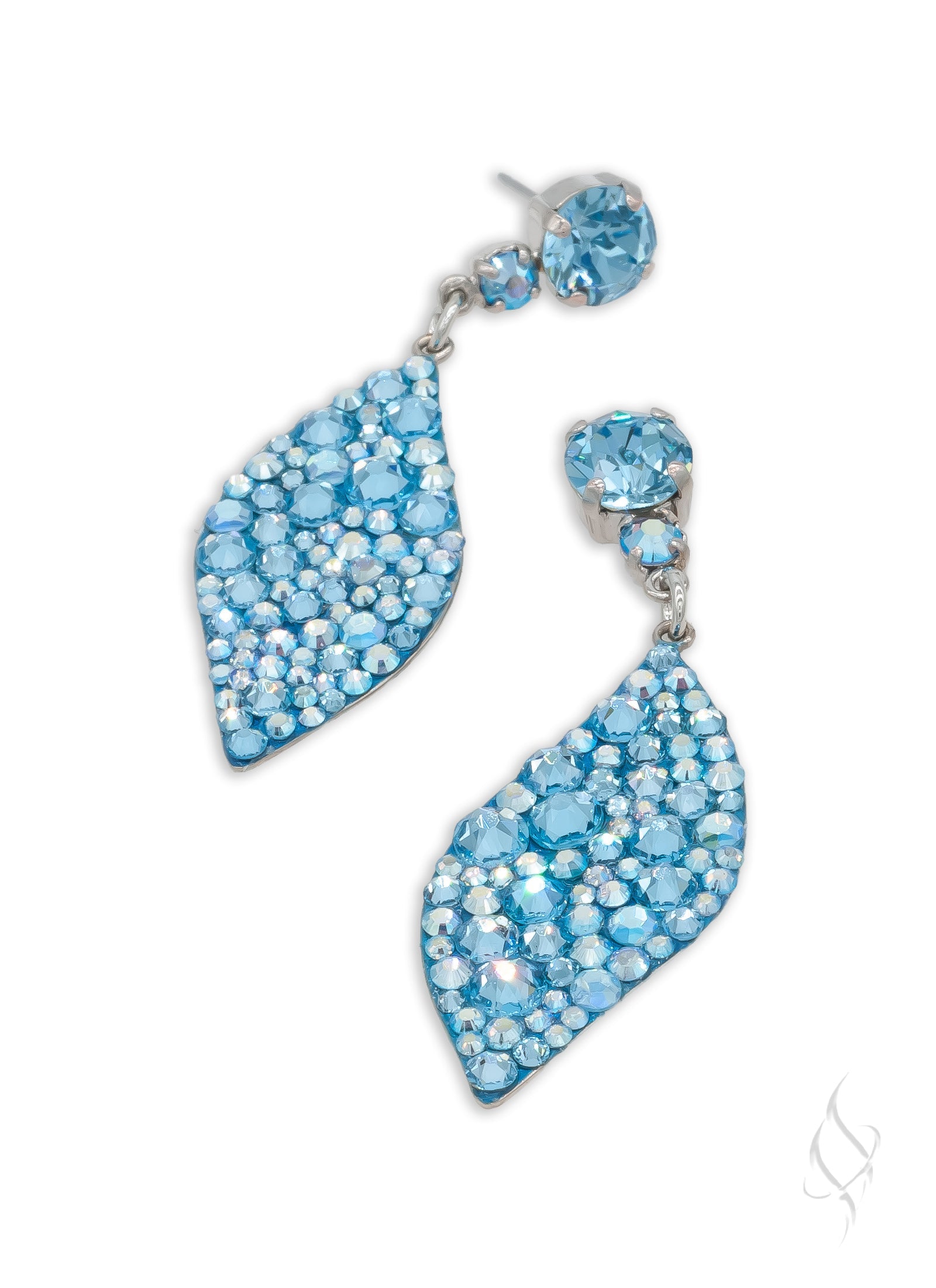 NORMA Crystal Drop Earrings in Cyan by Stefanie Somers - Stefanie ...
