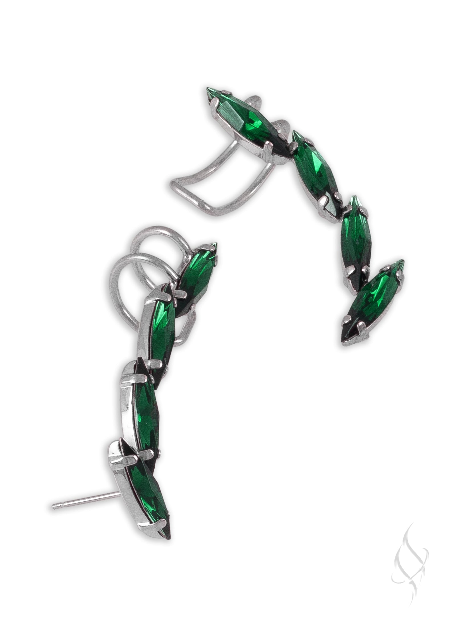 WREN Crystal Crawler Earrings in Emerald by Stefanie Somers - Stefanie ...