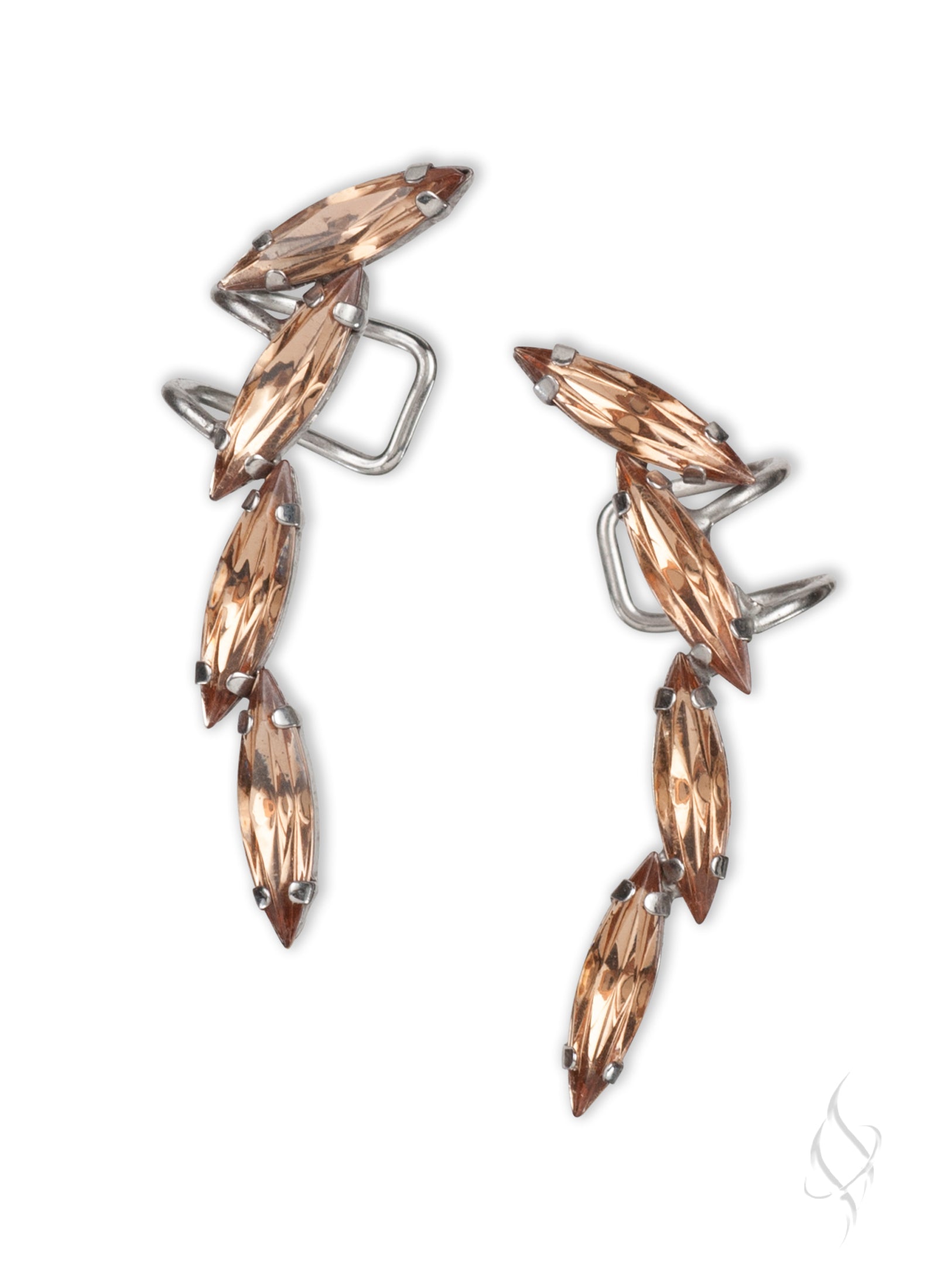 WREN Crystal Crawler Earrings in Medium Nude by Stefanie Somers ...