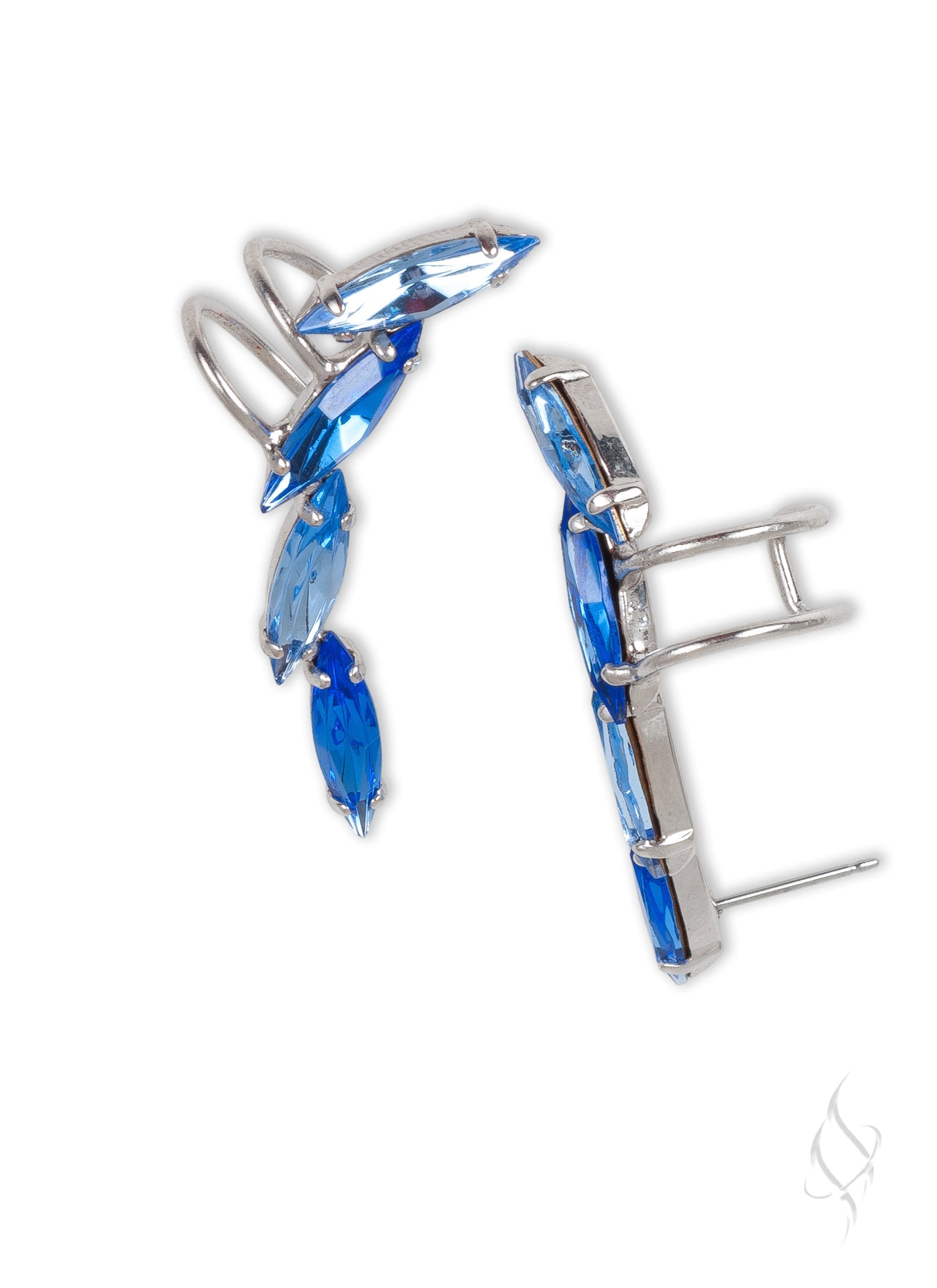 WREN Crystal Crawler Earrings in Sapphire by Stefanie Somers - Stefanie ...